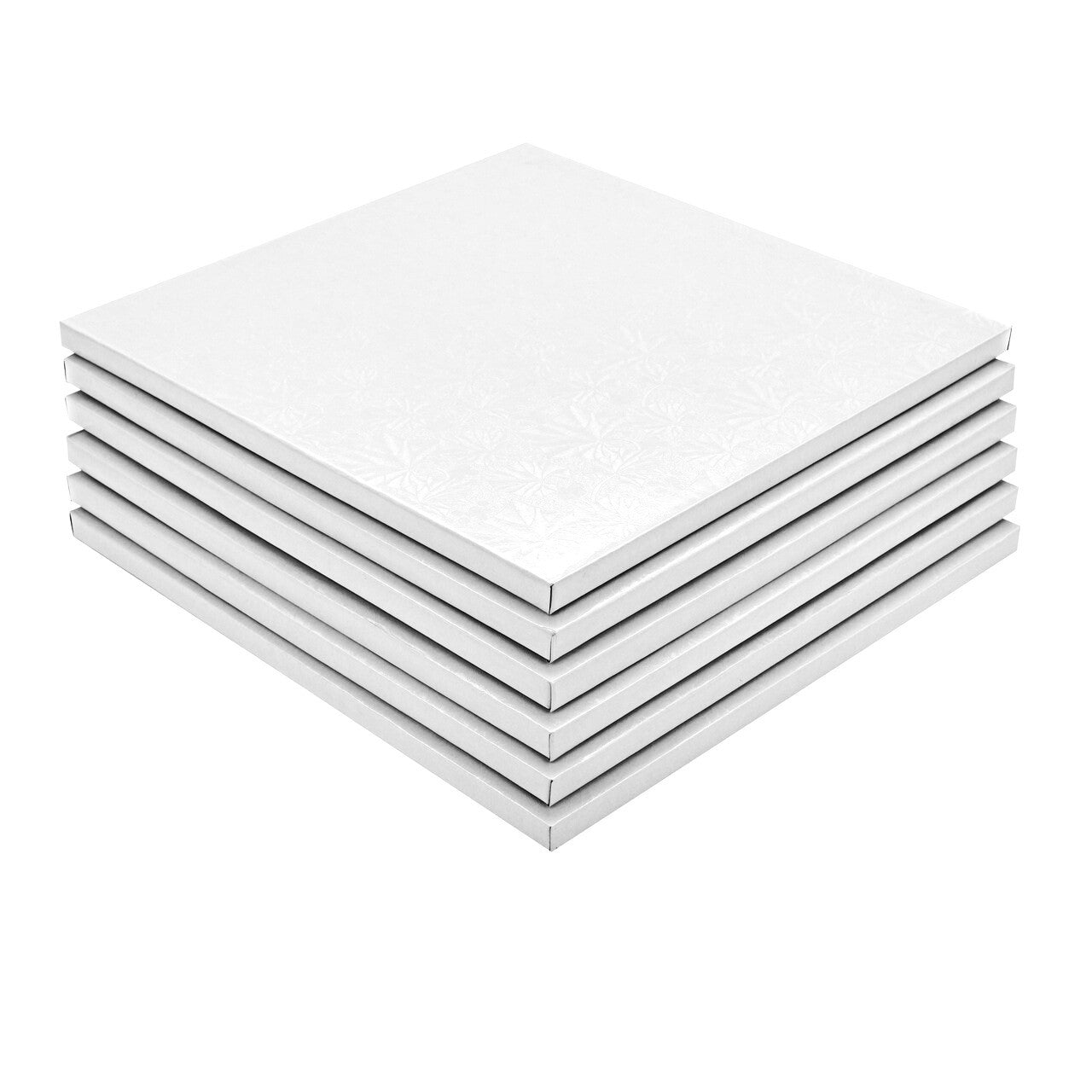 BULK 12" Square Cake Board 6mm - Matte White - Pack of 5 - Cake Warehouse